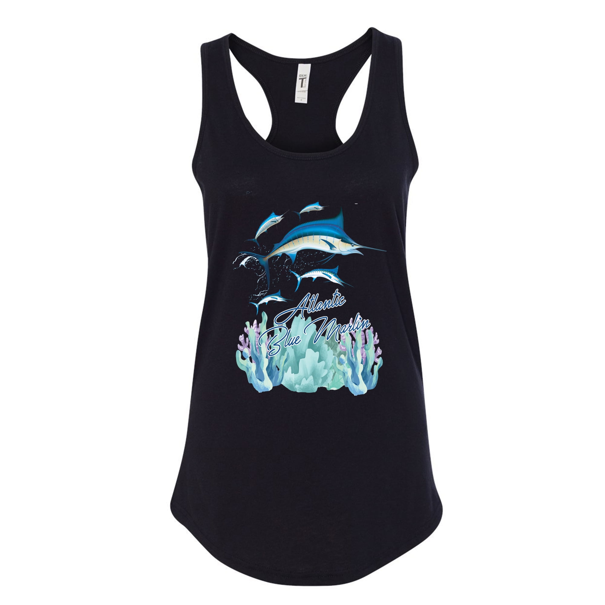 Atlantic Blue Marlin Fishing Lovers Womens Tank Top, Black, X-Large ...