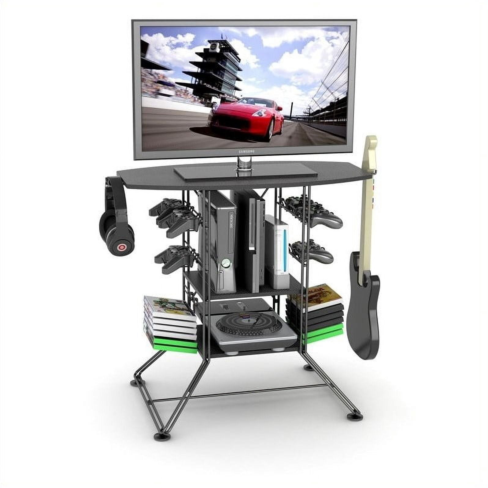 Atlantic Centipede Black Gaming Storage Center and TV Stand for Small ...