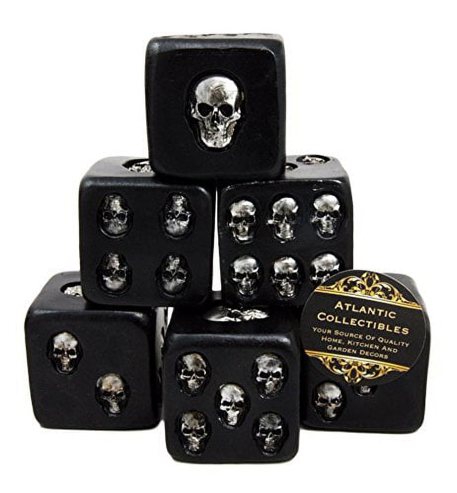 Atlantic Collectibles Large Decorative 1.5" Cube Skull Face Gaming Dice ...