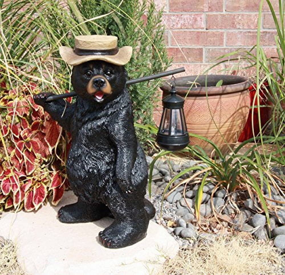 Atlantic Collectibles Rustic Forest Black Bear Outdoor Hiking Figurine ...