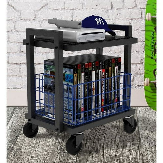 Atlantic Configurable Storage Cart System - 2-Tier Slim Cart, Black ...