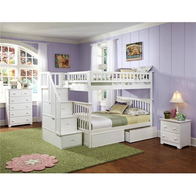 Atlantic Furniture AB55842 Columbia Staircase Bunkbed with Urban Bed ...