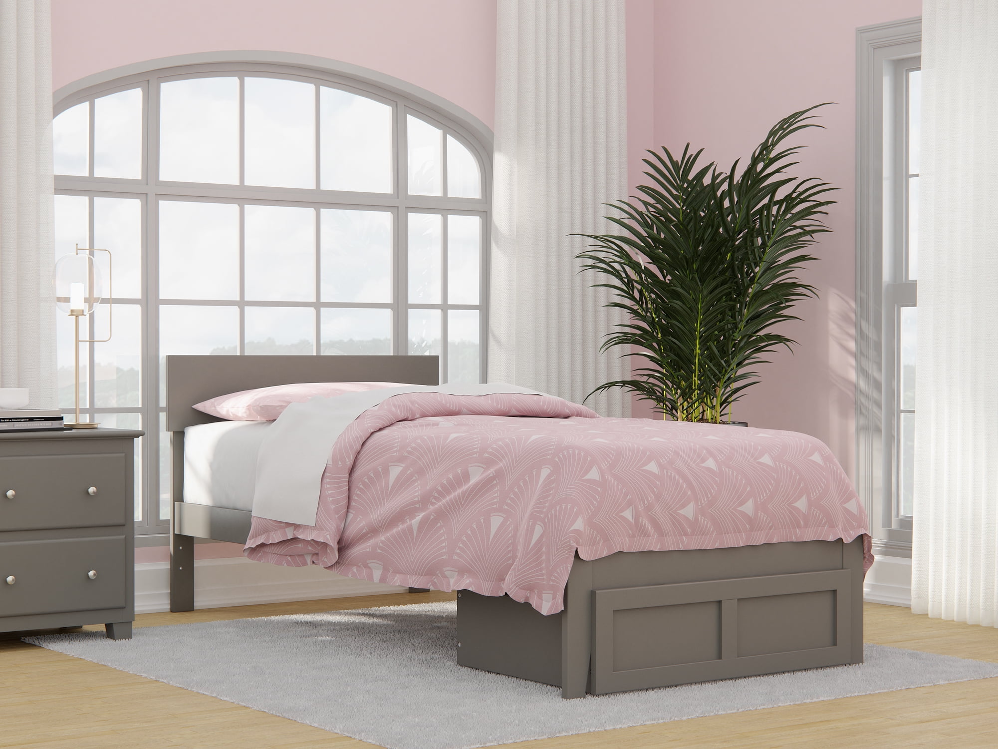 AFI , Boston Platform Bed, Twin XL with Foot Drawer and Attachable USB ...