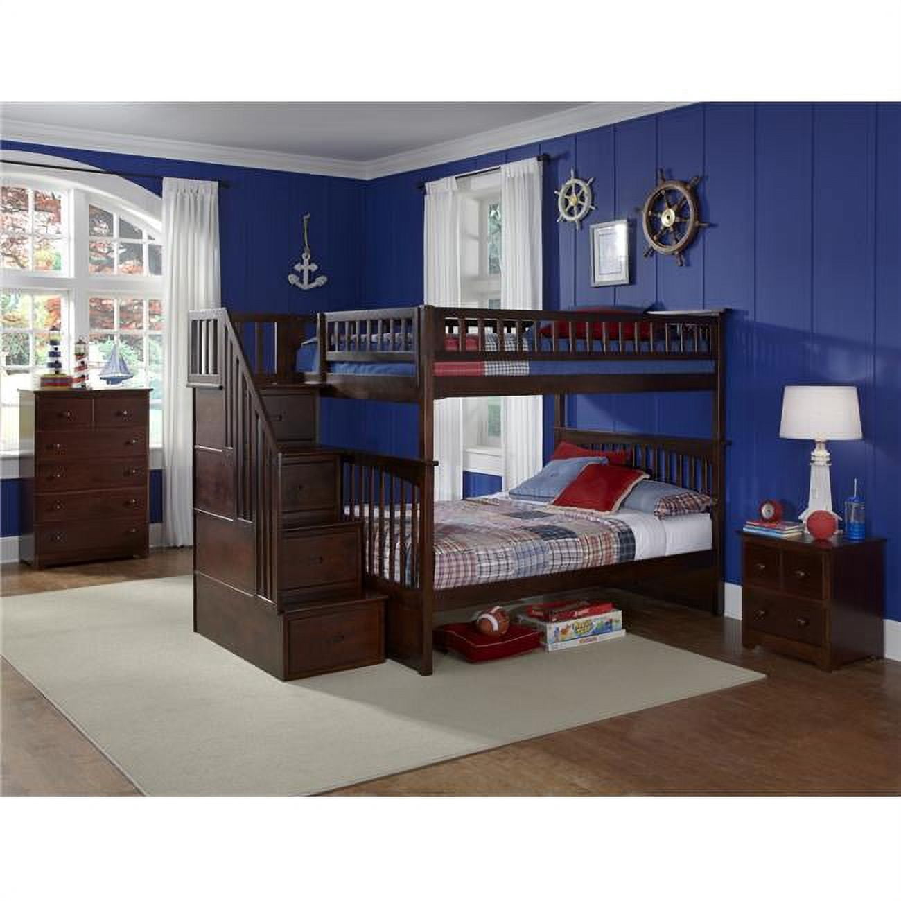 Atlantic Furniture Columbia Staircase Bunkbed with Urban Bed Drawers ...