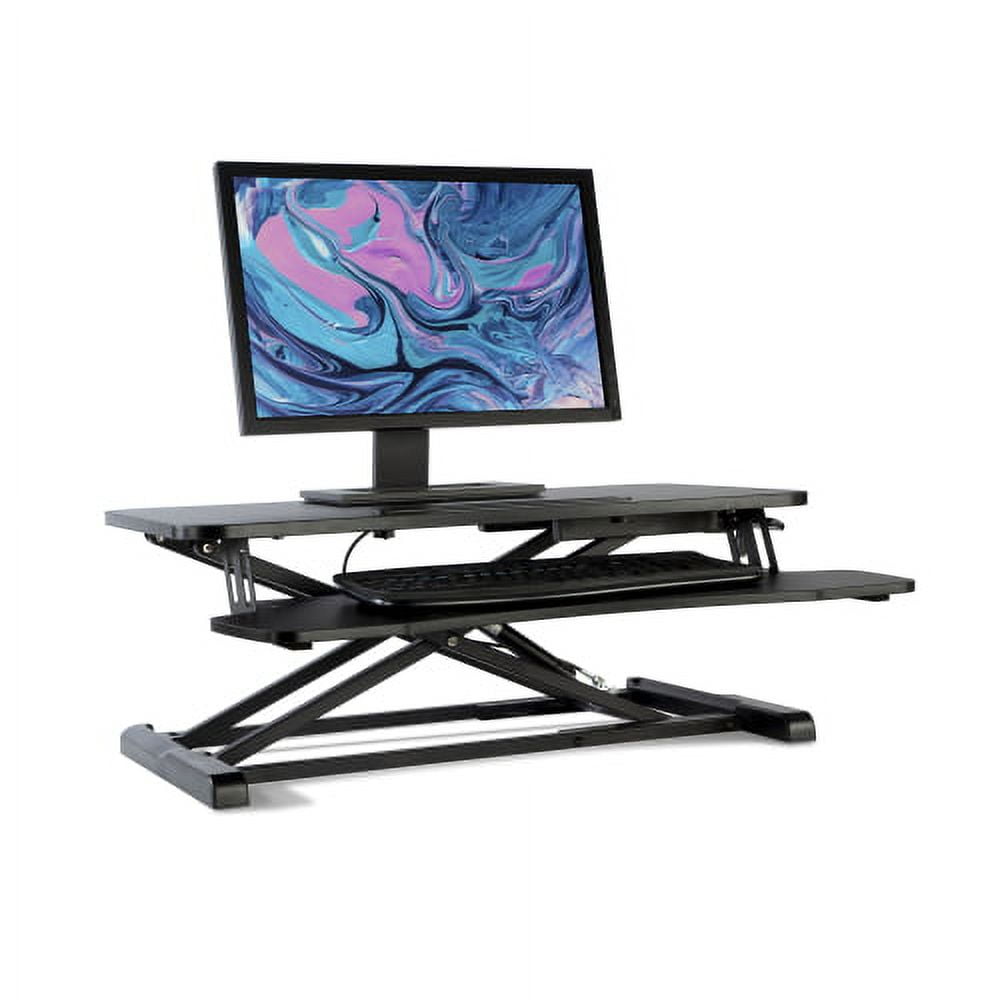 Atlantic Height Adjustable Large Standing Desk Converter, Black - Gas ...