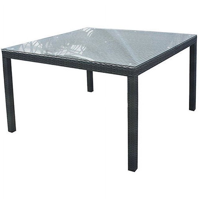 Atlantic Liberty Outdoor All-Weather Wicker Square Table, Gray ...