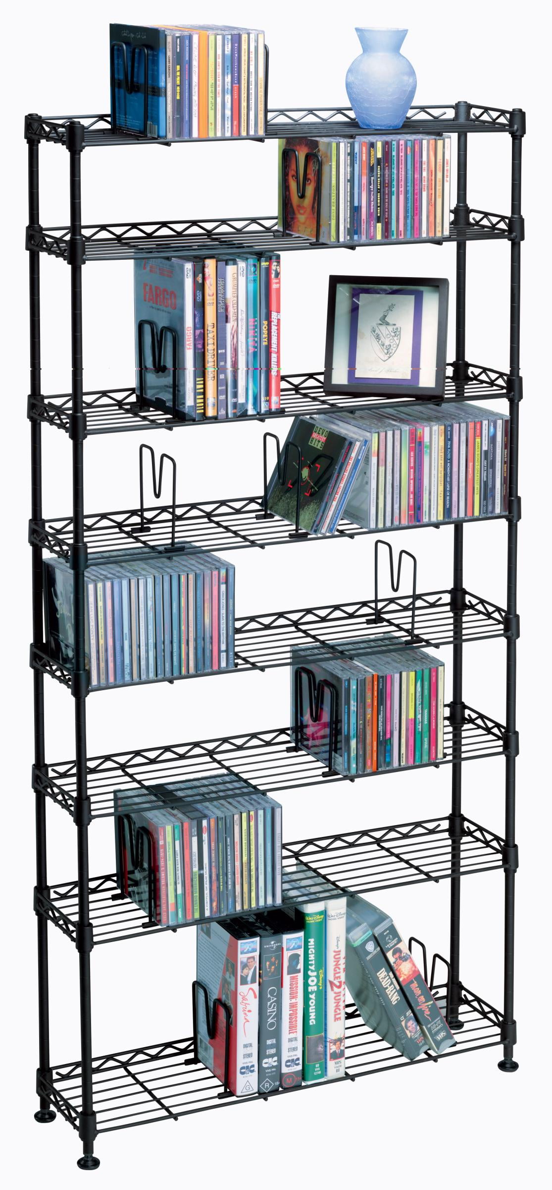 Atlantic Maxsteel Large 8-Tier Metal Multimedia Storage Rack, CD/DVD ...