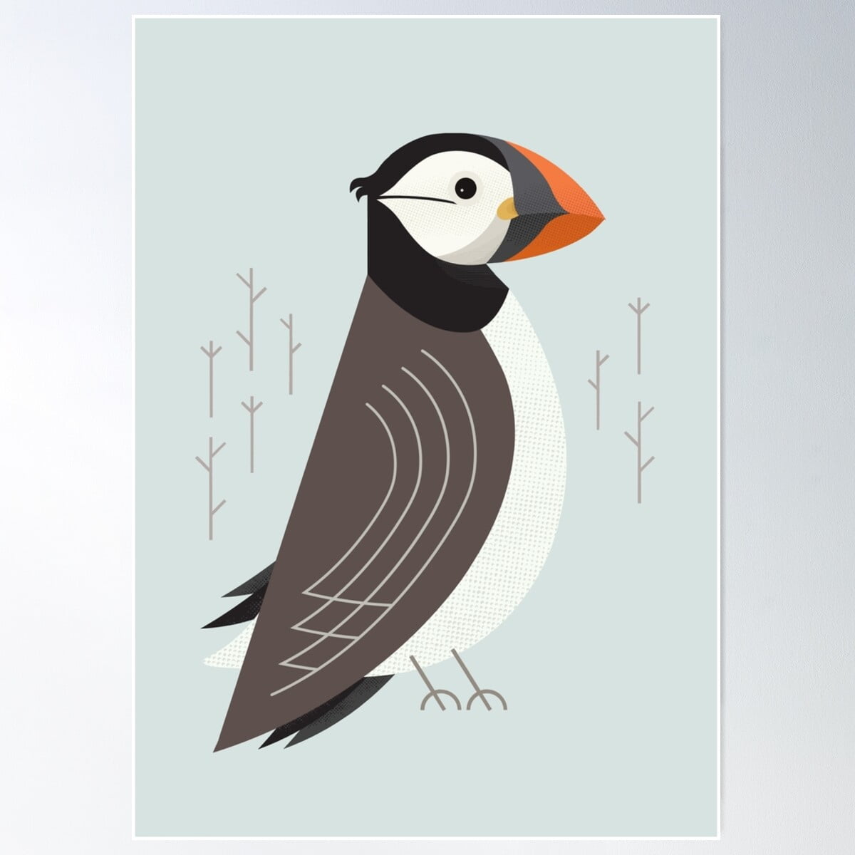 Atlantic Puffin, Bird Of United Kingdom Poster Wall Art, Modern Wall ...