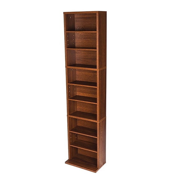 "Atlantic 54""x13"" Adjustable Wood Media Storage Shelf Bookcase, DVD ...