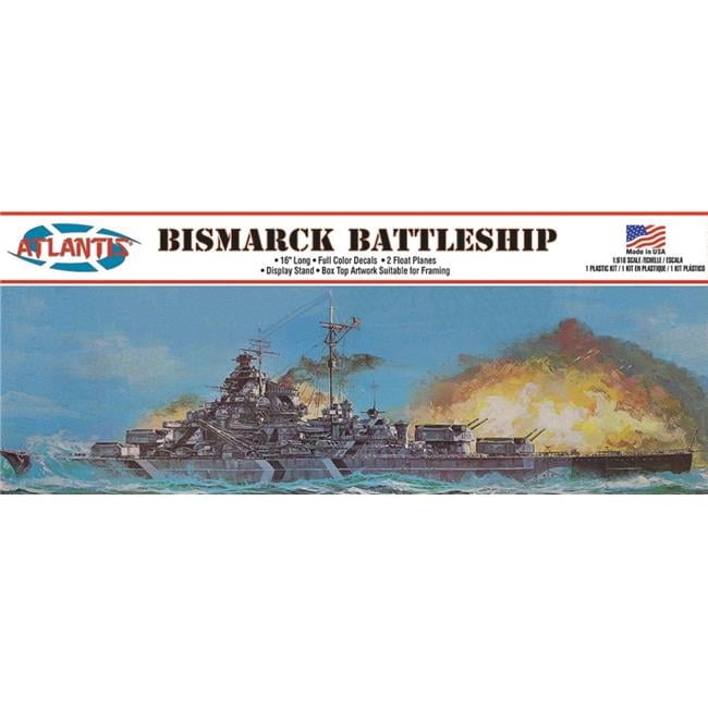 Atlantis Models AANM3008 16 in. 1-600 Scale Bismarck German Battleship ...