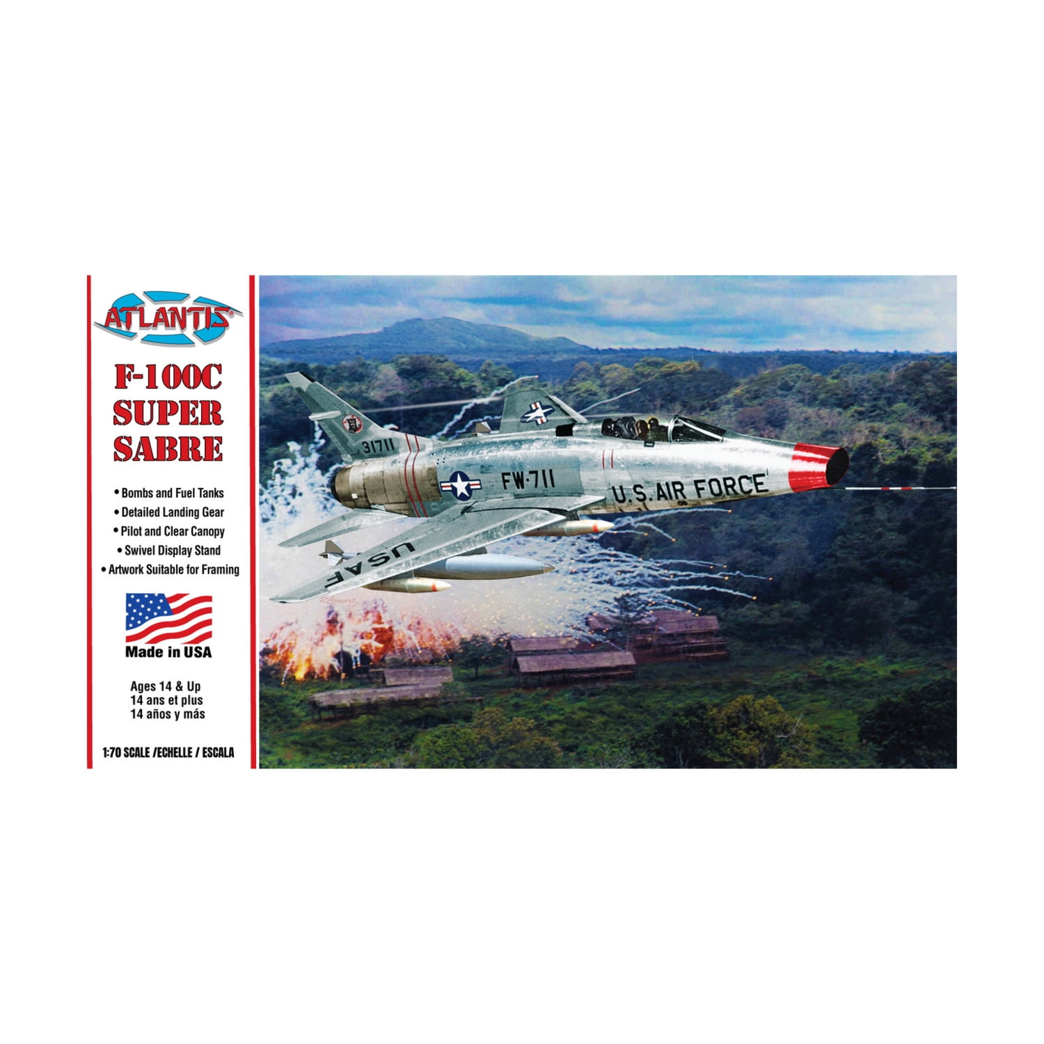 Atlantis Models F-100C Super Sabre (1/70 Scale) New - Walmart.com