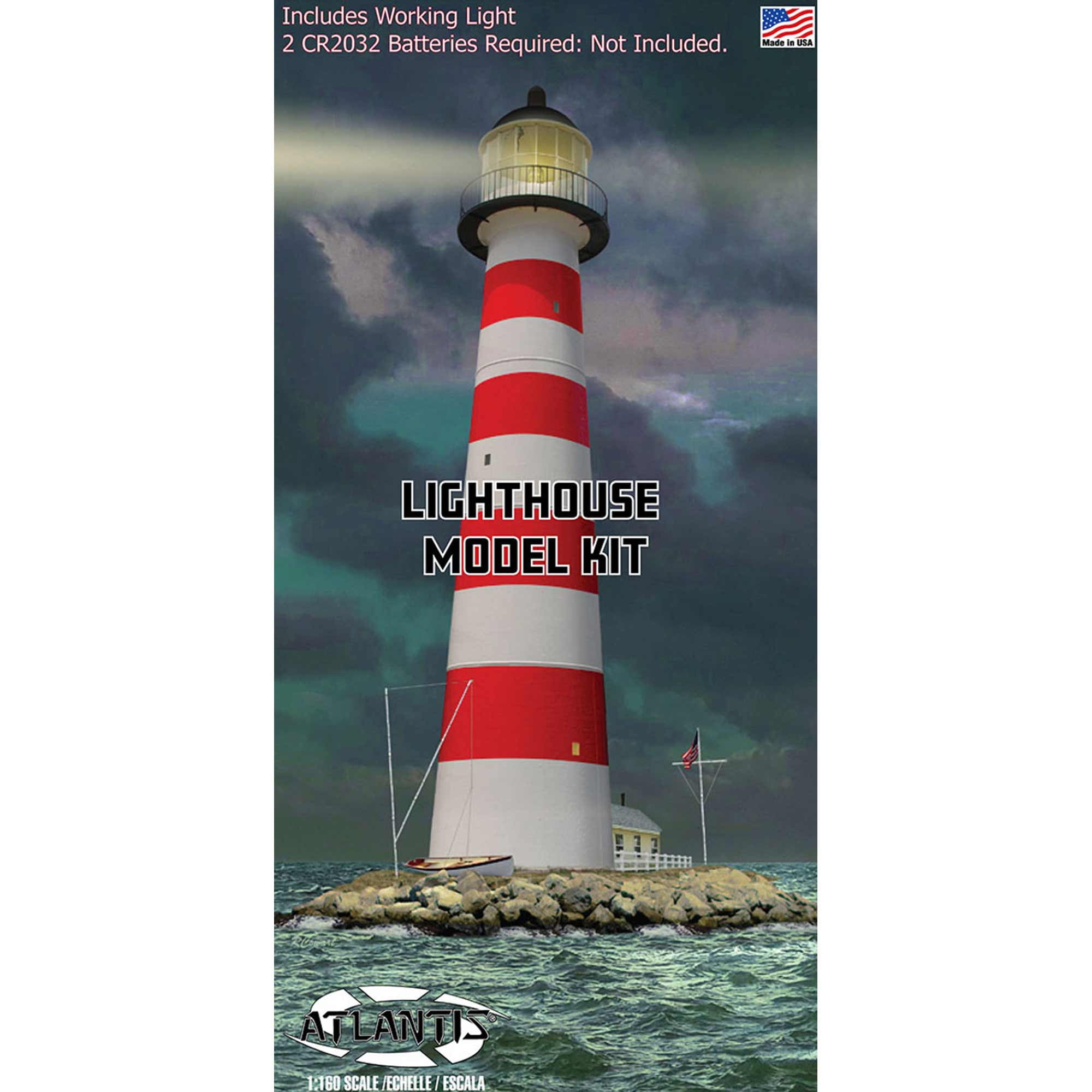 Atlantis Plastic Model Kit-Lighthouse with Light and Diorama Base ...
