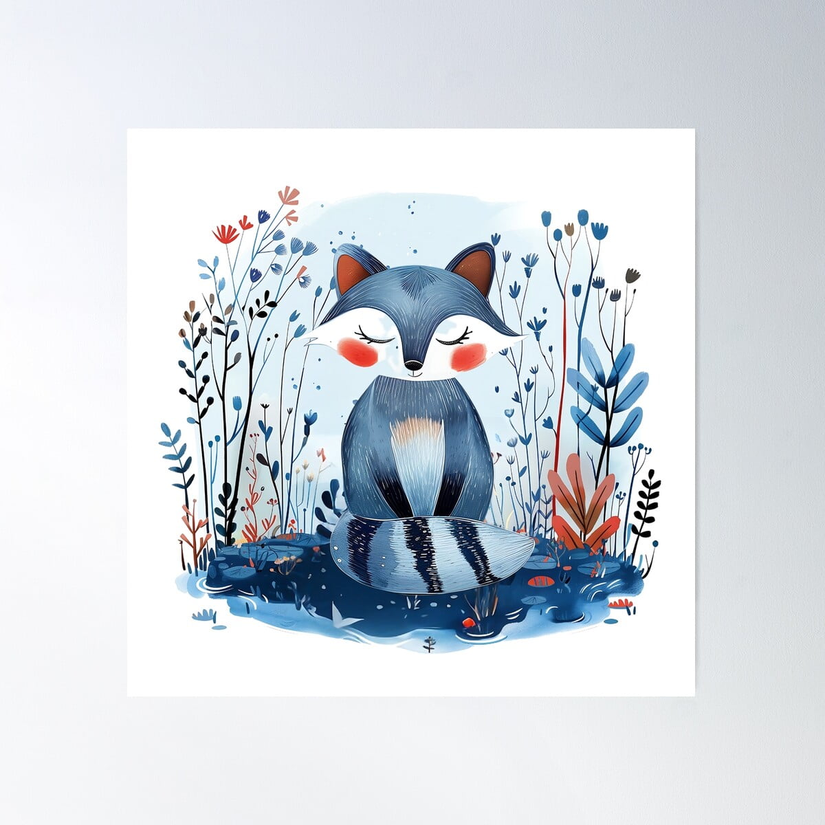 Atlantis Raccoon - Zen Underwater Raccoon - Watercolor Poster Wall Art ...