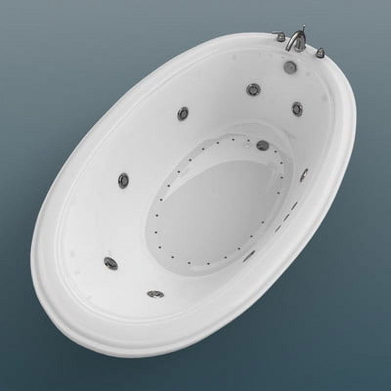 Petite 42 x 70 Oval Air & Whirlpool Jetted Bathtub with Right Drain in ...