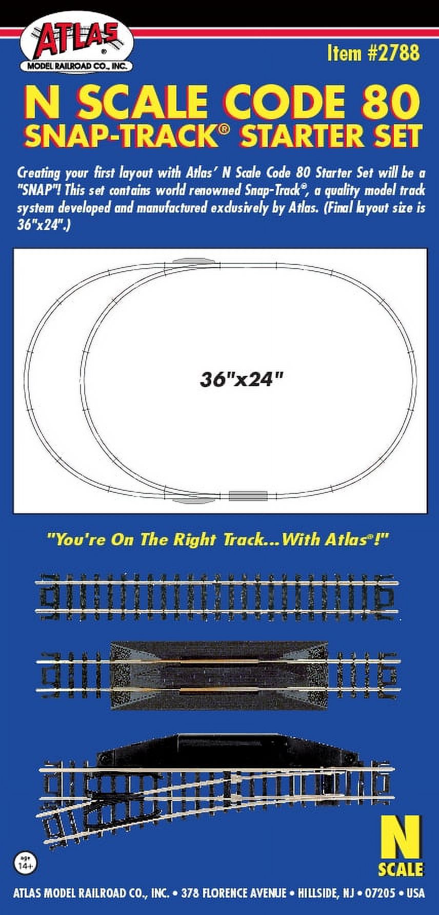 Atlas 2788 N C80 N Scale Snap-Track Starter Expansion Track Set ...