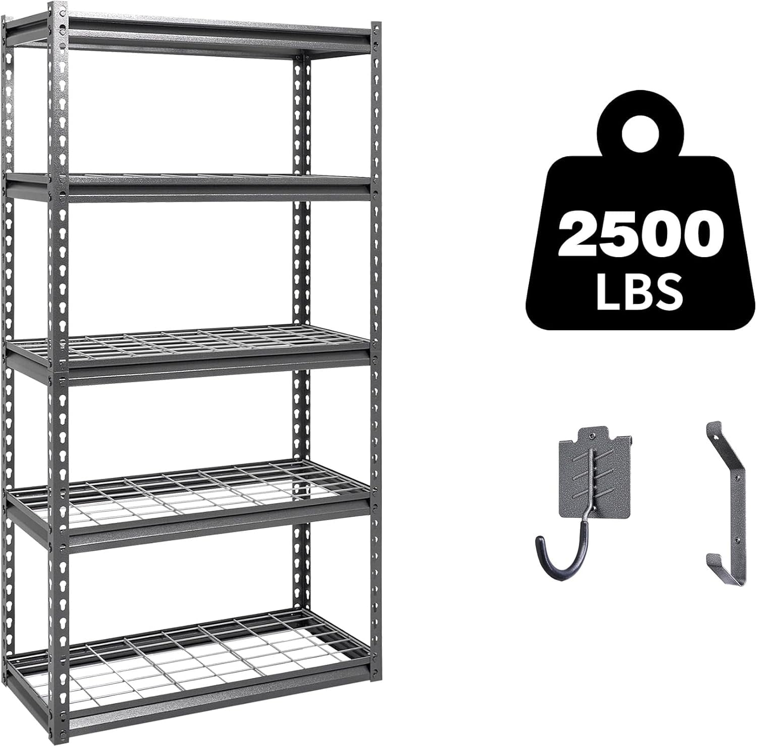 The Atlas 30" W x 12" D x 60" H Adjustable Garage Storage Shelves Load ...