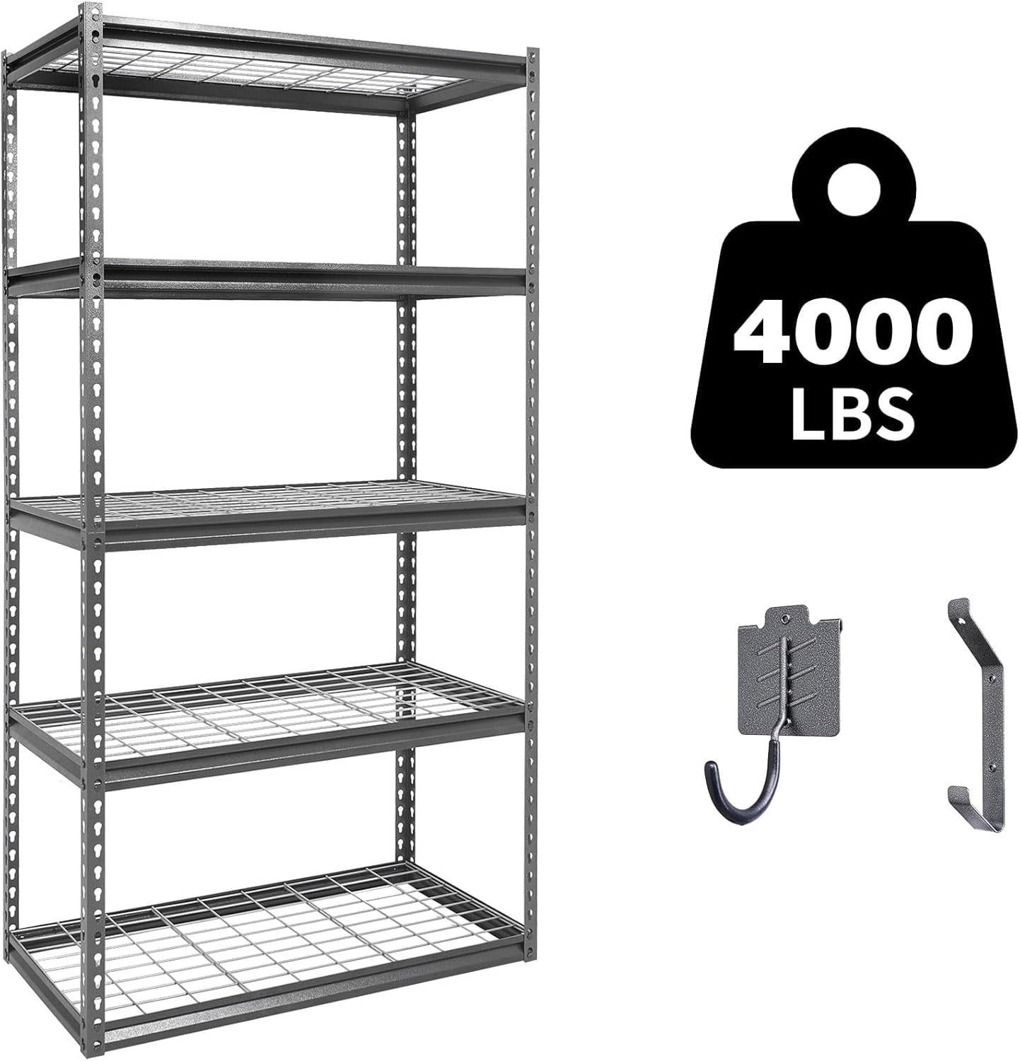 The Atlas 36" W x 18" D x 72" H Adjustable Garage Storage Shelves Load ...