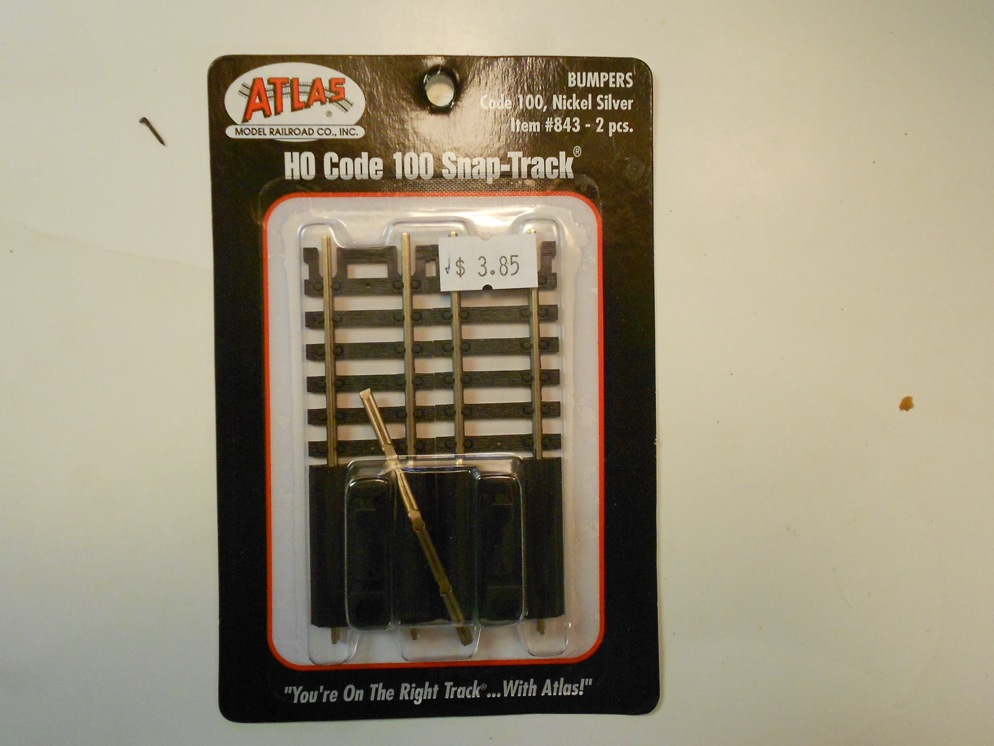 Atlas 843 HO Code 100 Snap-Track Nickel Silver Track Bumpers (2 ...