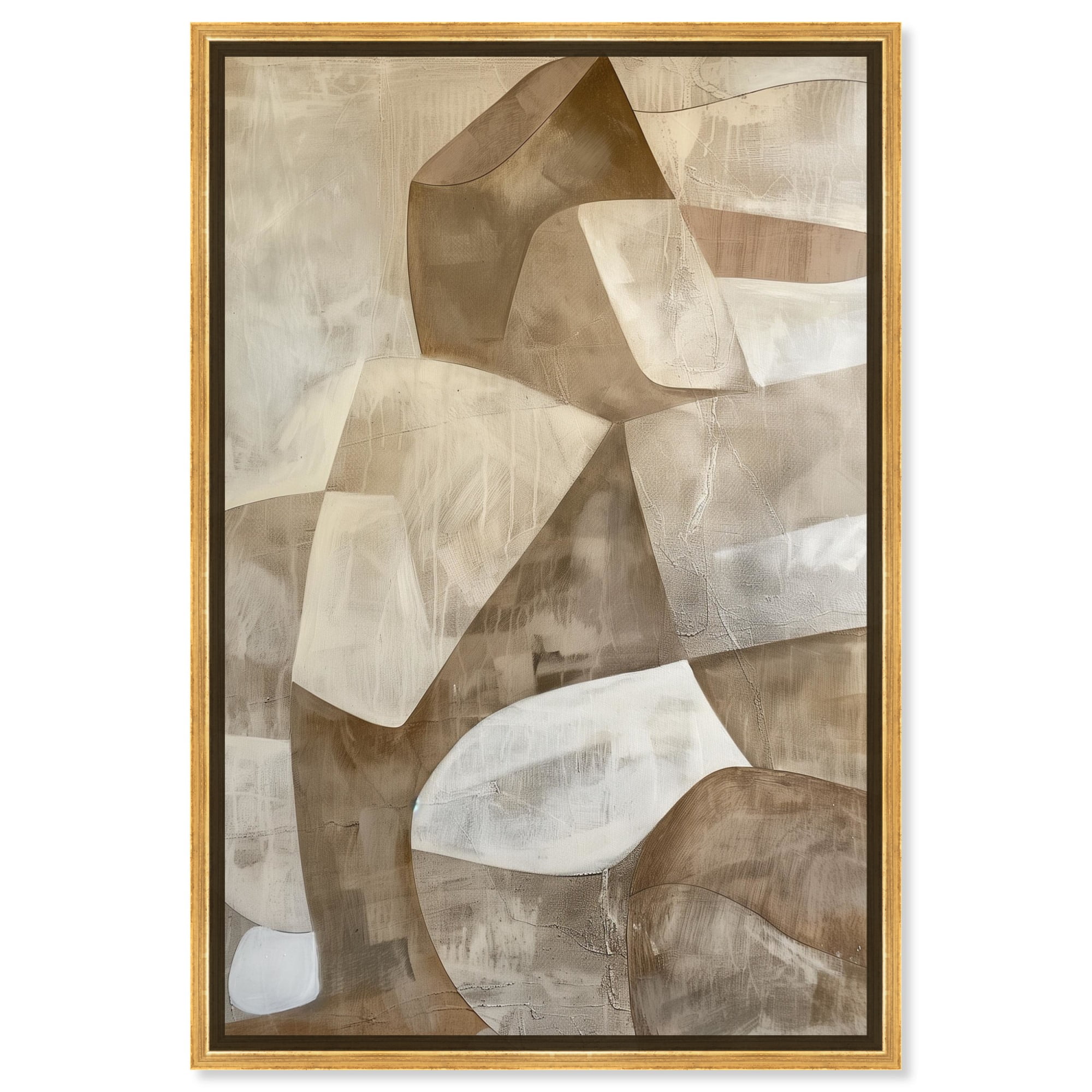 Atlas Canvas Midcentury Abstract Wall Art by Art Remedy, Gold Frame, 36 ...
