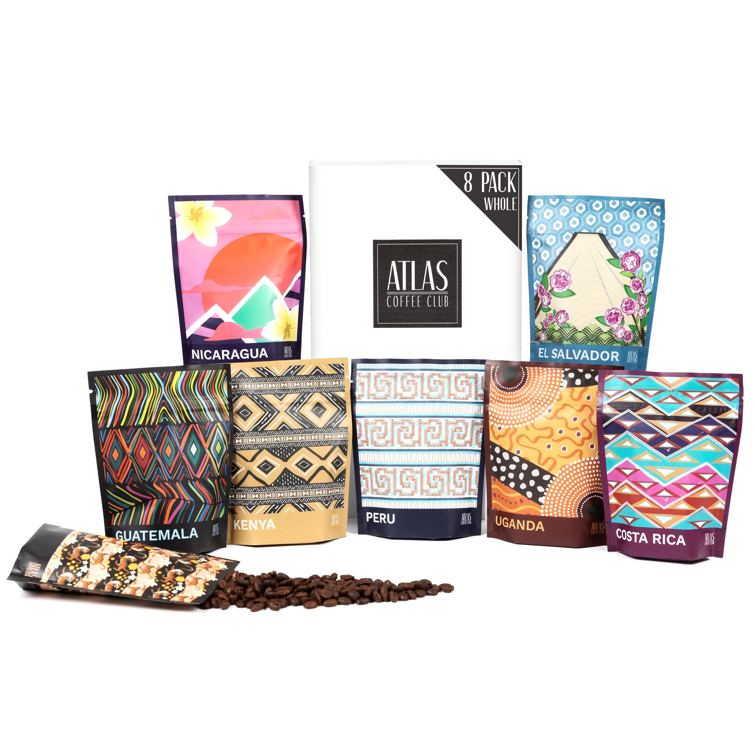 Atlas Coffee Club World OKA4 of Coffee Discovery Set - Gourmet Coffee Gift Sampler - 8-Pack ...