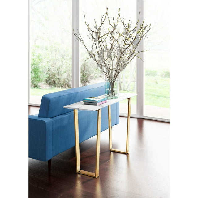 Atlas Console Table White & Gold - Walmart.com