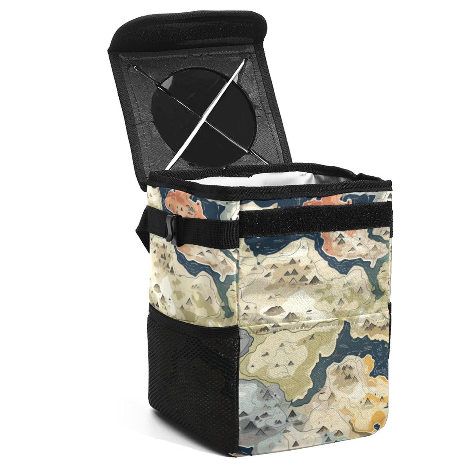 Atlas Foldable Car Trash Bin with Lid, Leak-proof Mini Garbage Can ...