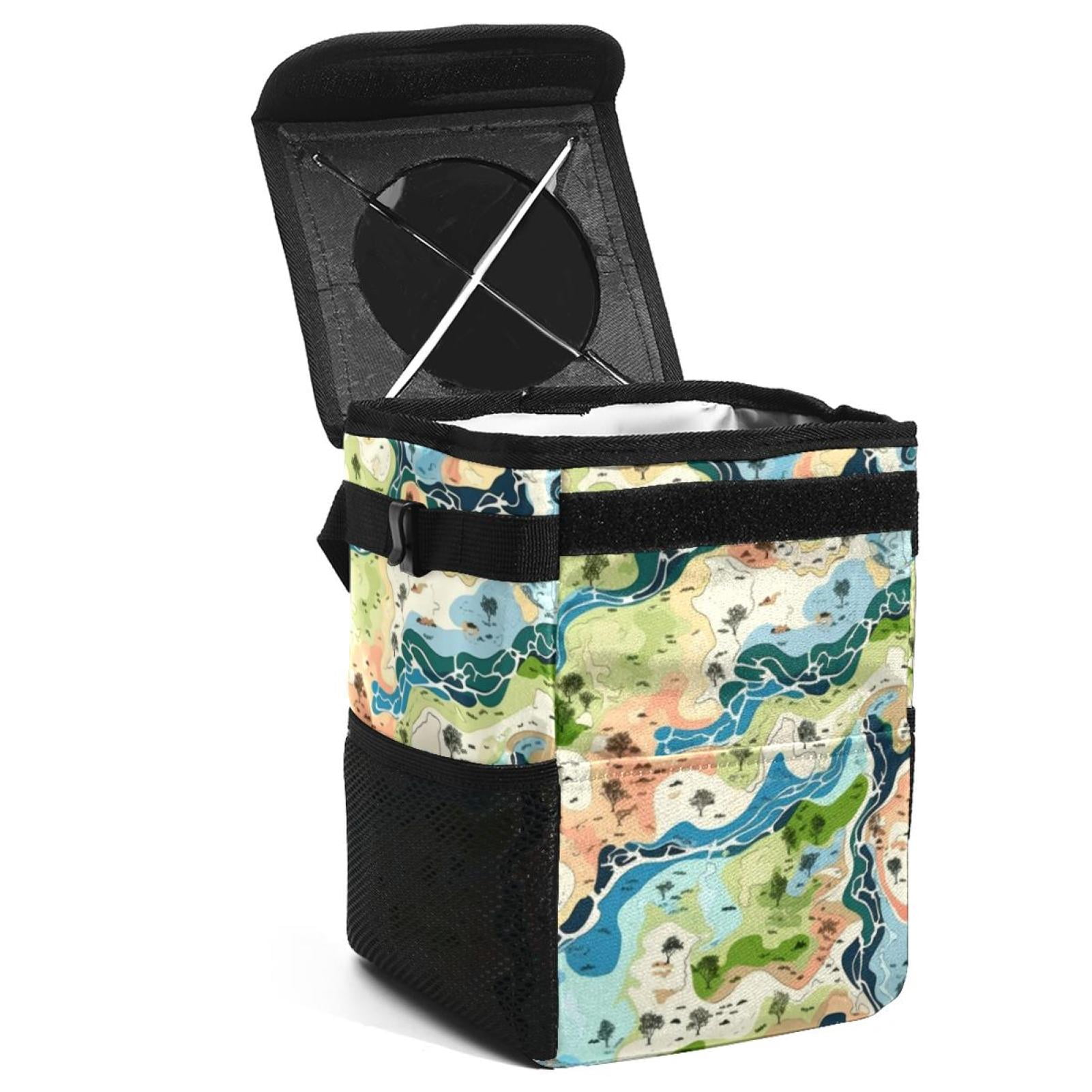 Atlas Foldable Car Trash Can Mini Trash Can with Lid Leak-Proof Car ...