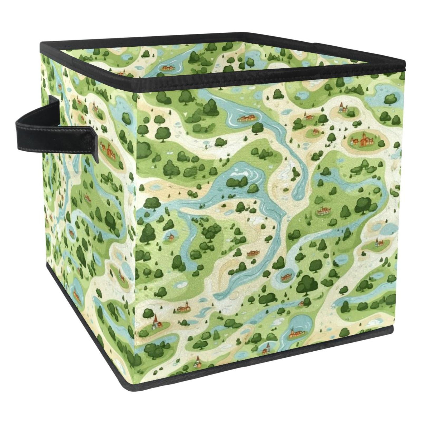 Atlas Foldable Storage Basket with Handle, 10.8"x10.5"x10.6", Large ...