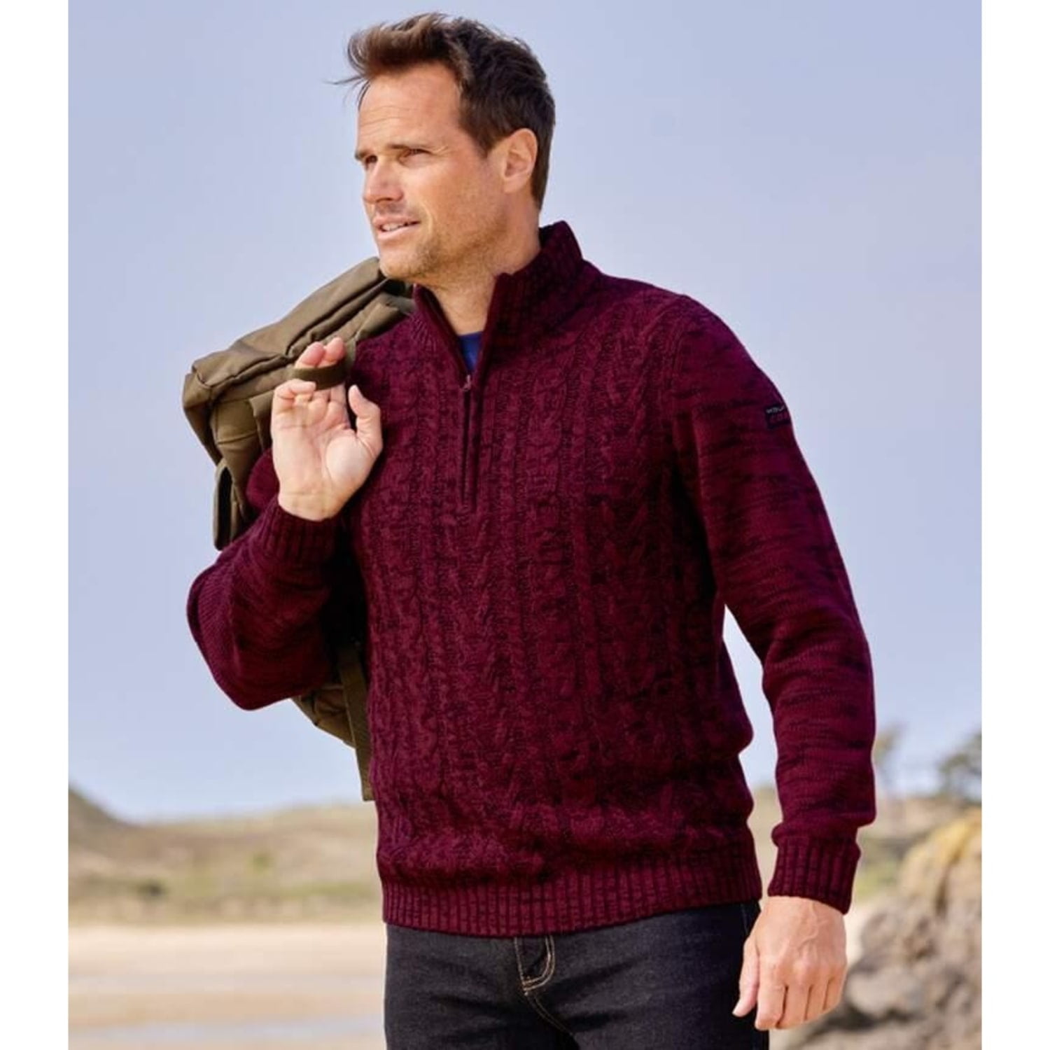 Atlas For Men Mens Cable Knit Sweater - Walmart.com