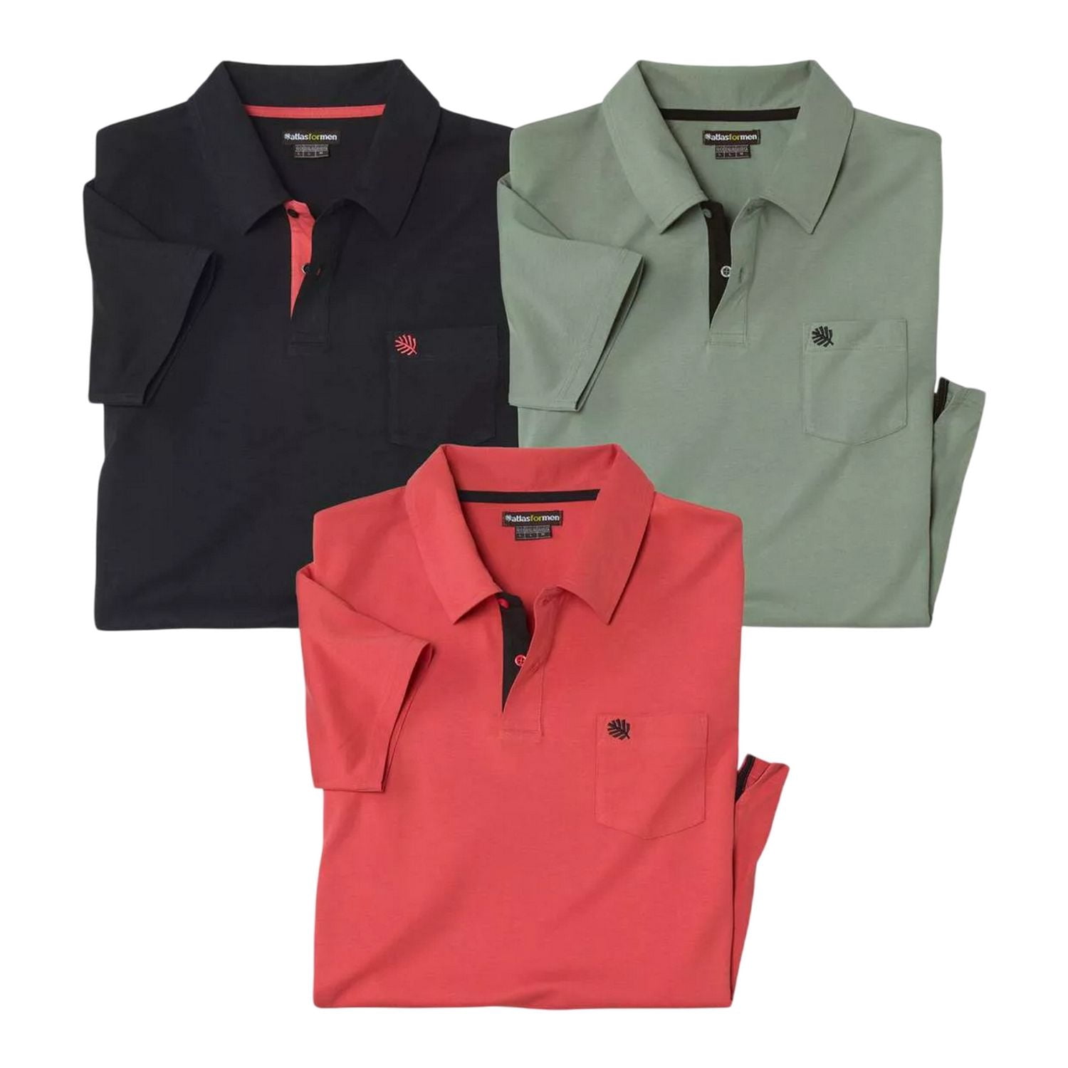 Atlas For Men Mens Cotton Polo Shirt (Pack of 3) - Walmart.com
