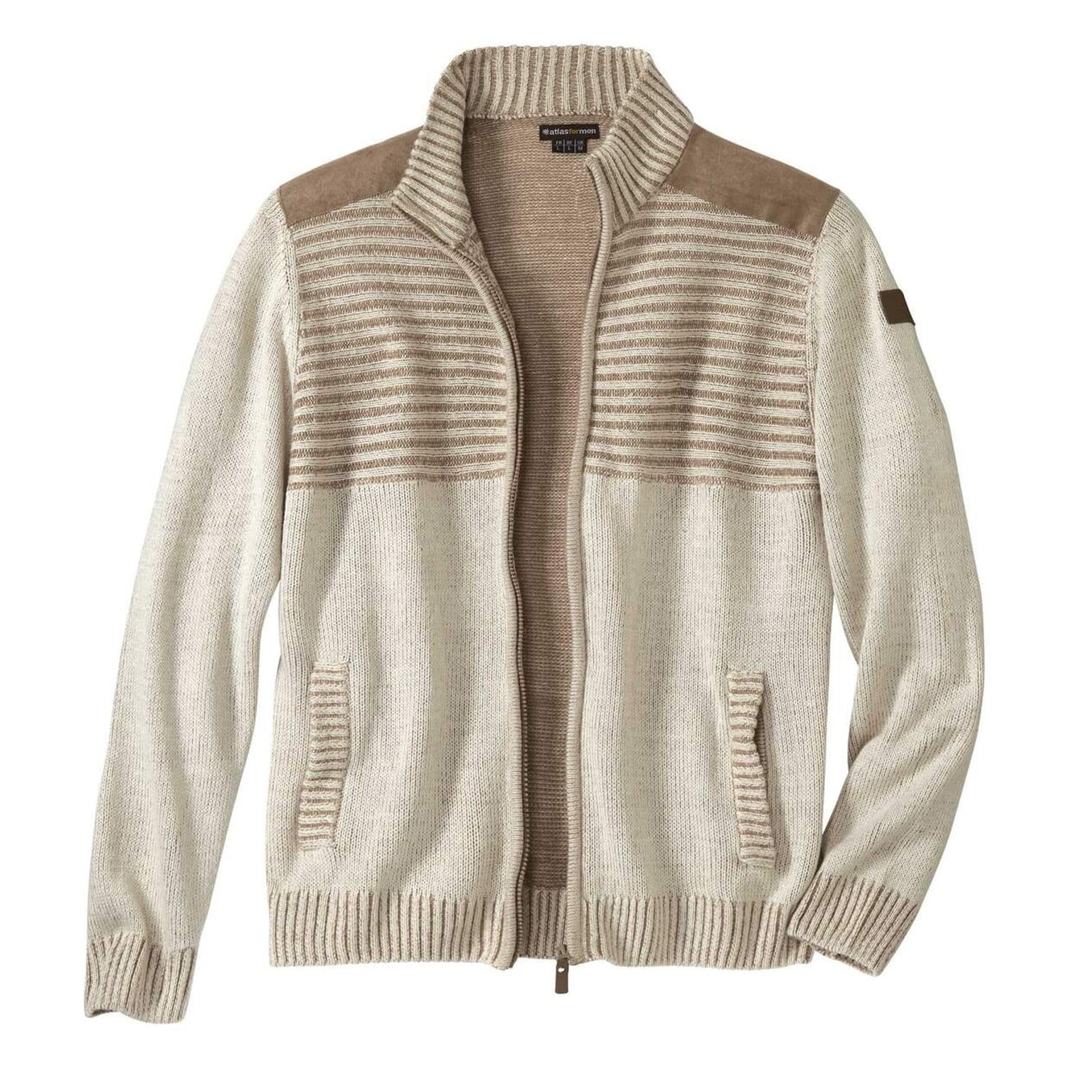 Atlas For Men Mens Knitted Faux Suede Shoulder Panels Jacket - Walmart.com