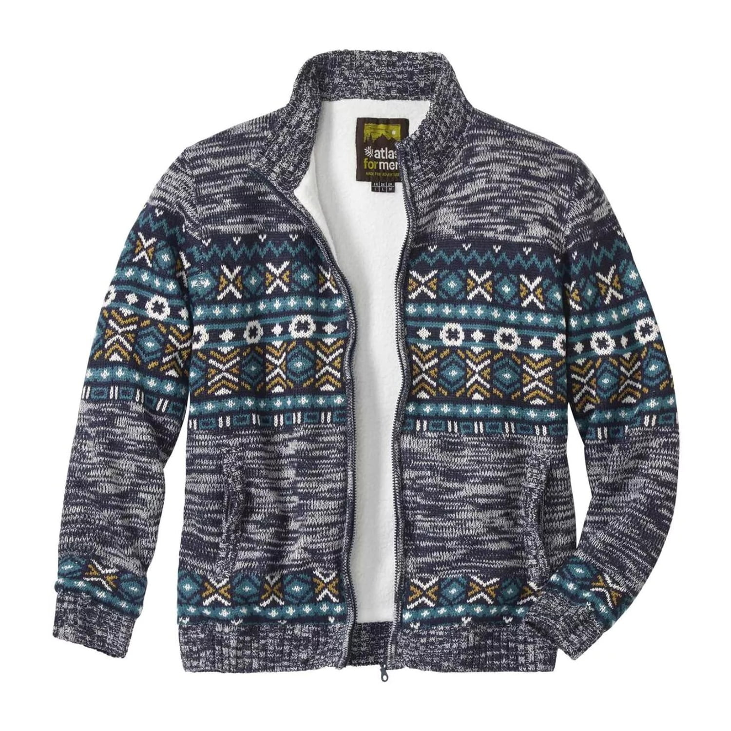 Atlas For Men Mens Patterned Knitted Sherpa Lined Jacket - Walmart.com