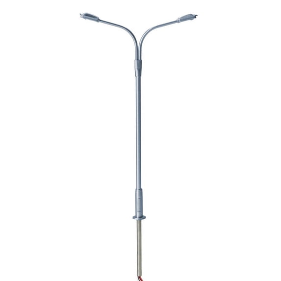 Atlas HO Scale Double-Arm Streetlight 3-Pack with Cool White LED (Gray ...