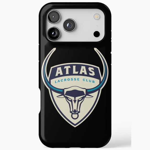 Atlas Lacrosse Club Bull Mascot Shield Logo for iPhone Case 11 to 17 ...