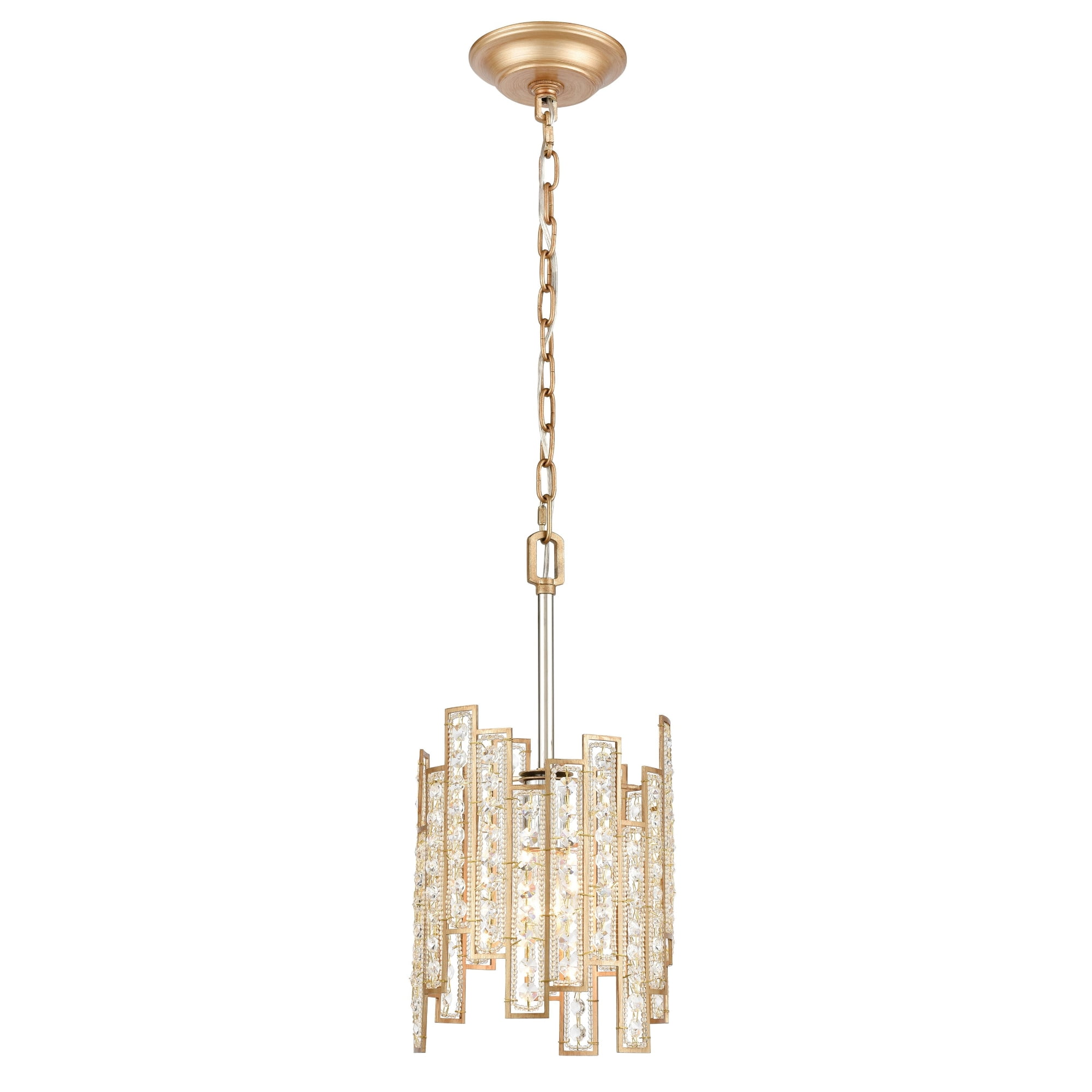 Atlas Lighting and Home 1-Light Layered Crystal Panel Hanging Mini ...