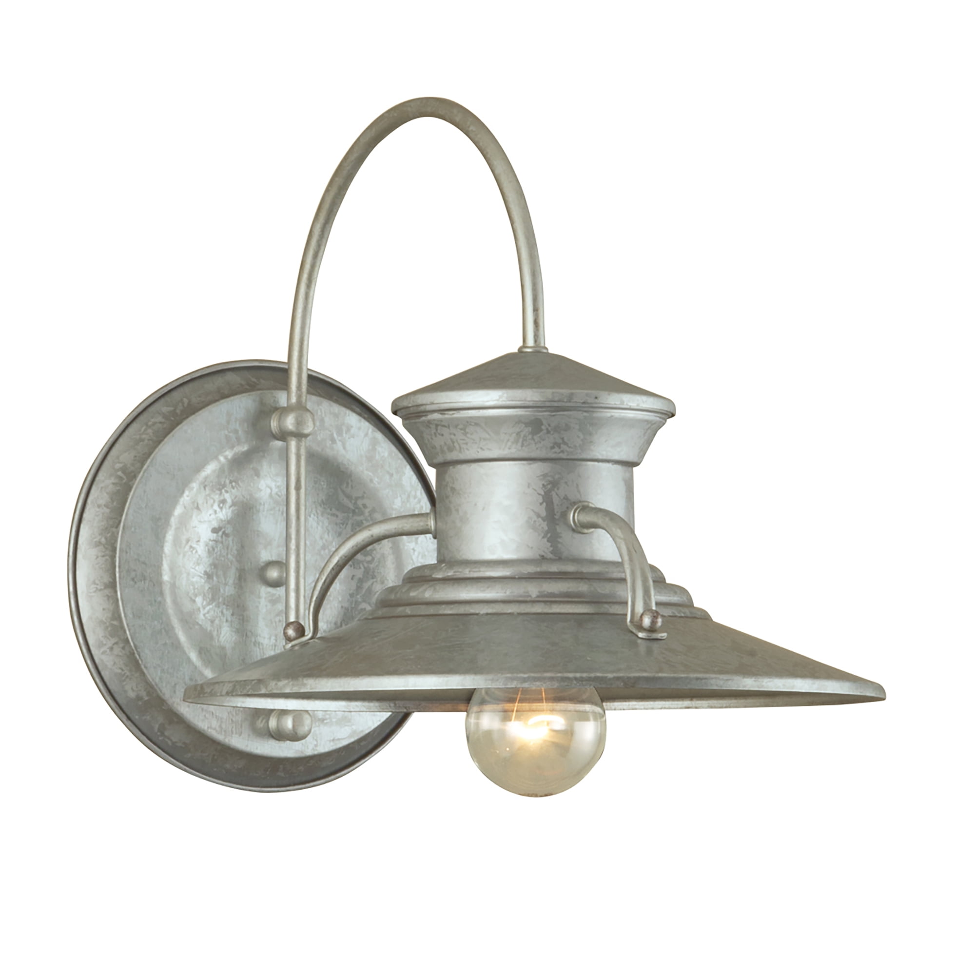 Atlas Lighting and Home 1-Light Rustic Style Galvanized Steel Bell ...