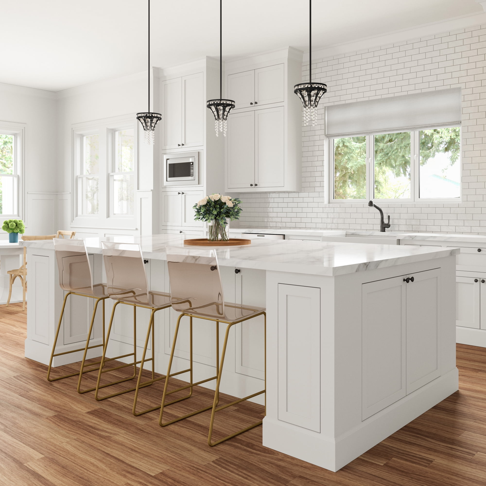 Atlas Lighting and Home 2-Light Crystal Laced Hanging Mini Ceiling ...