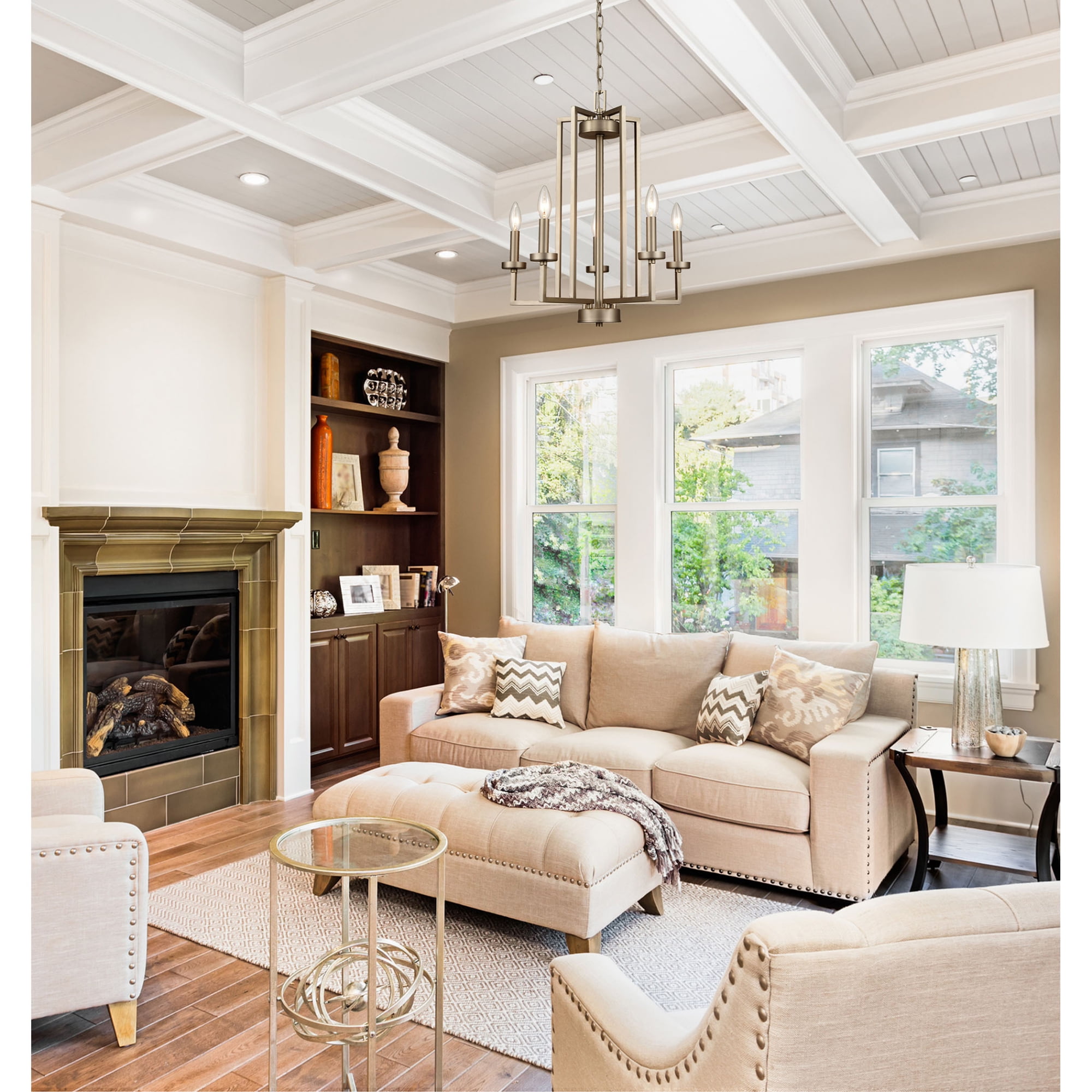 Atlas Lighting and Home 5-Light Angular Arms Ceiling Chandelier - 22 ...
