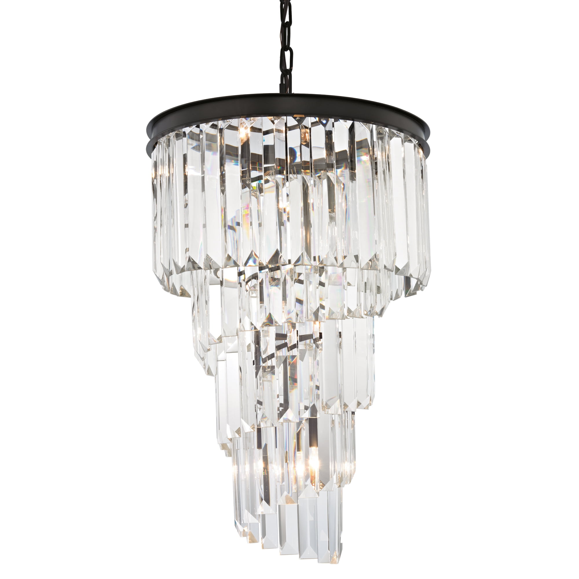 Atlas Lighting and Home 6-Light Ceiling Chandelier with Prismatic ...