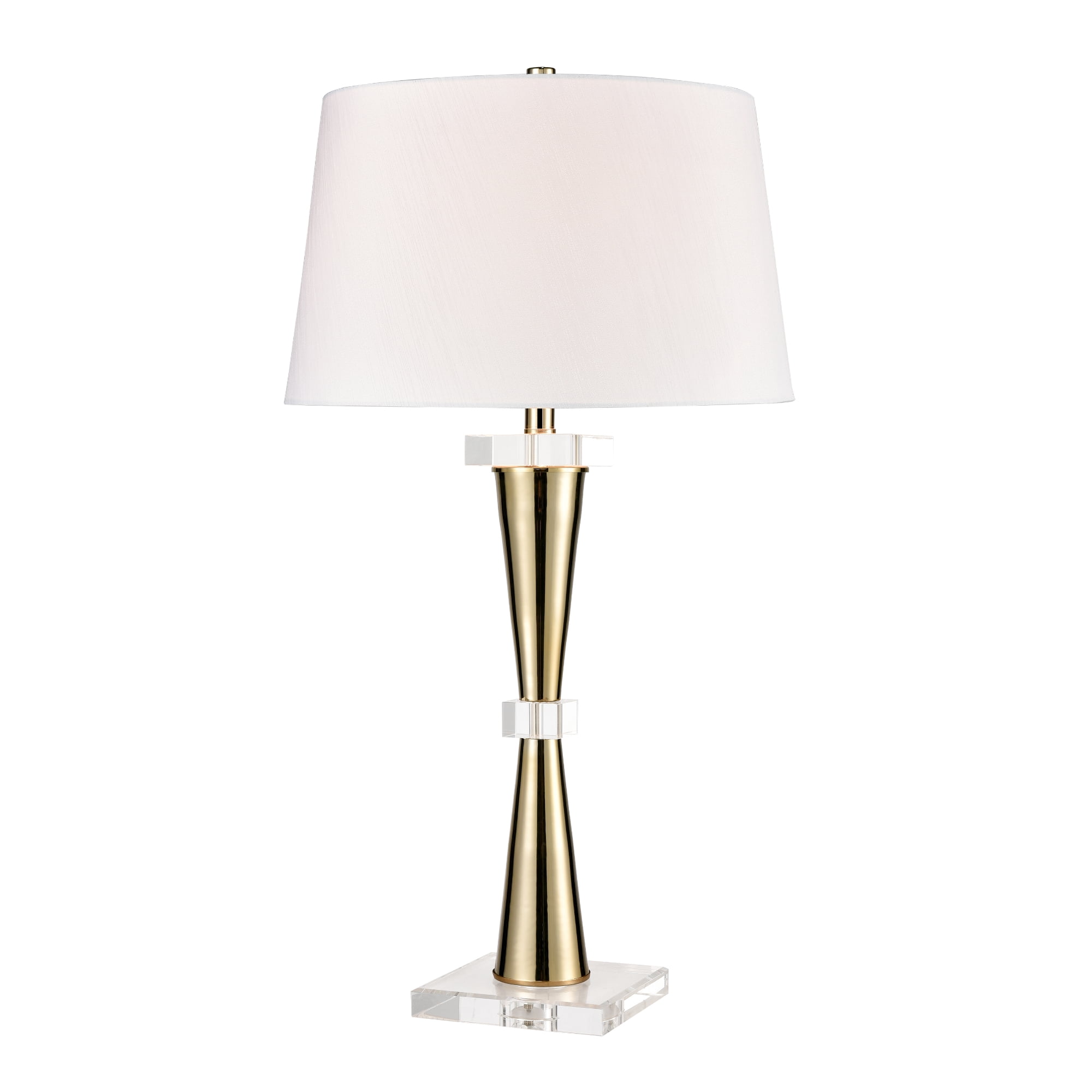 Atlas Lighting and Home Cinched Waist Table Lamp with White Shade - 32 ...