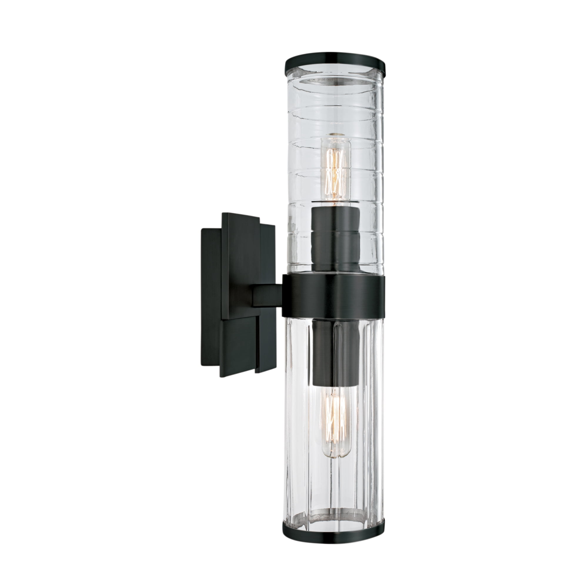 Atlas Lighting and Home Horizontal Striped Shade 2-Light Glass Wall ...