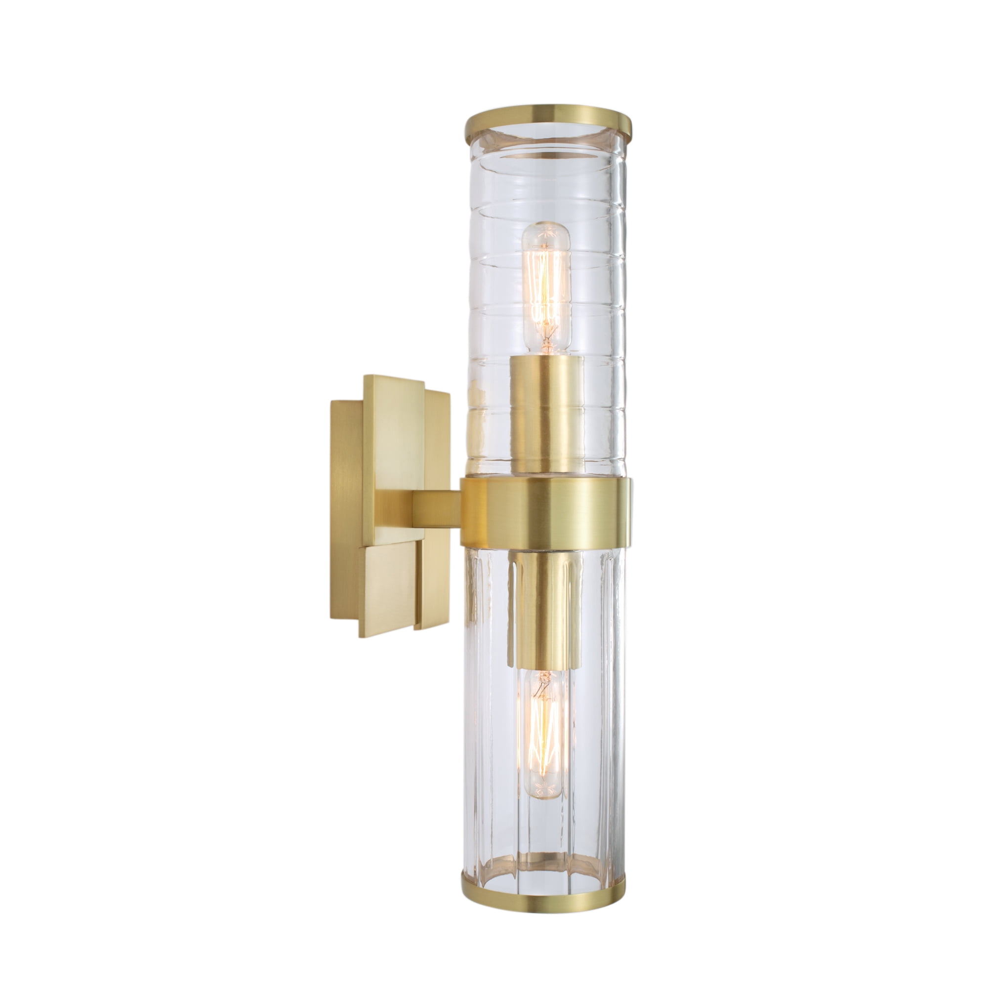 Atlas Lighting and Home Horizontal Striped Shade 2-Light Glass Wall ...
