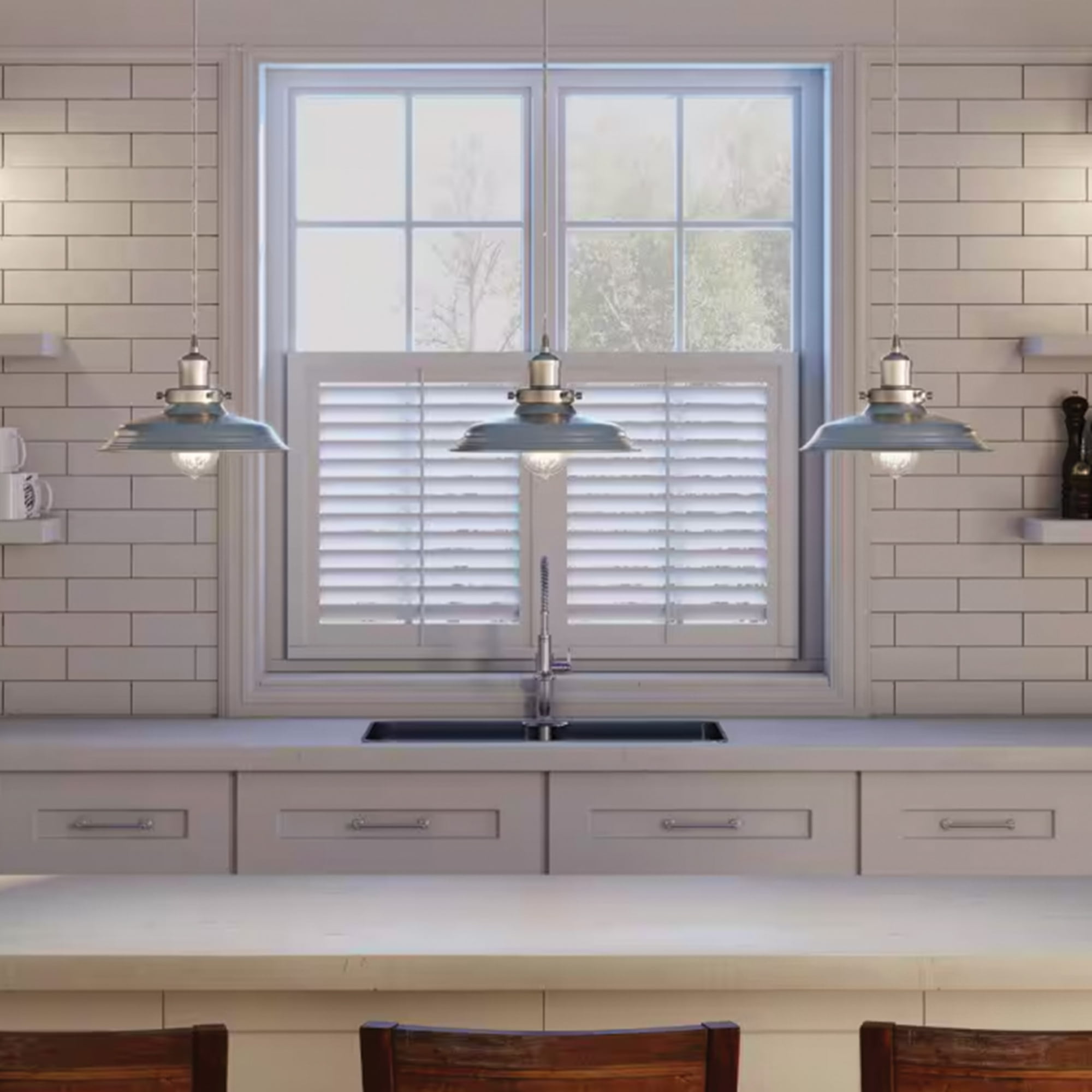 Atlas Lighting and Home Wide 3-Light Hanging Pendant Light Fixture - 82 ...