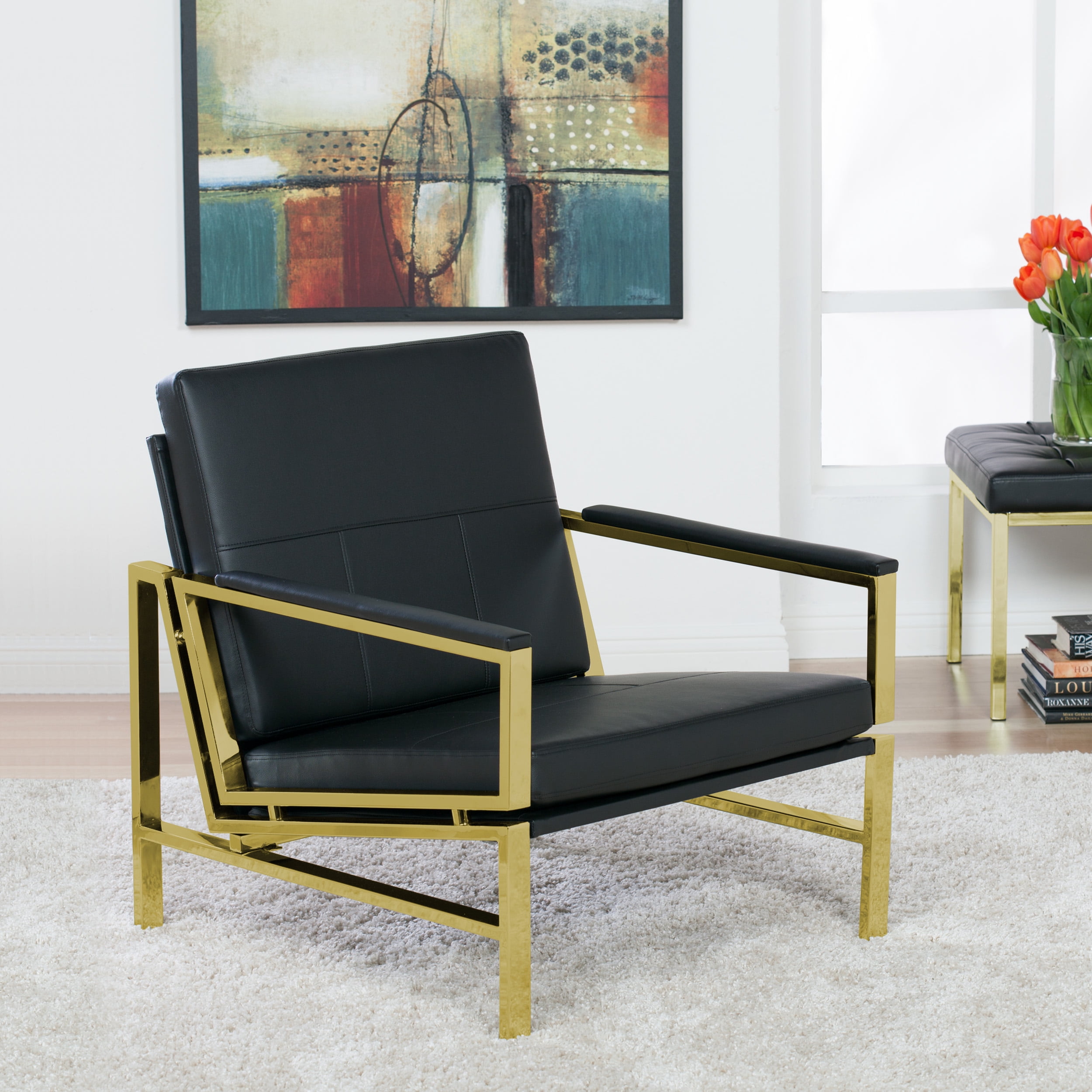 Atlas Mid Century Modern Living Room Accent Arm Chair in Blended ...