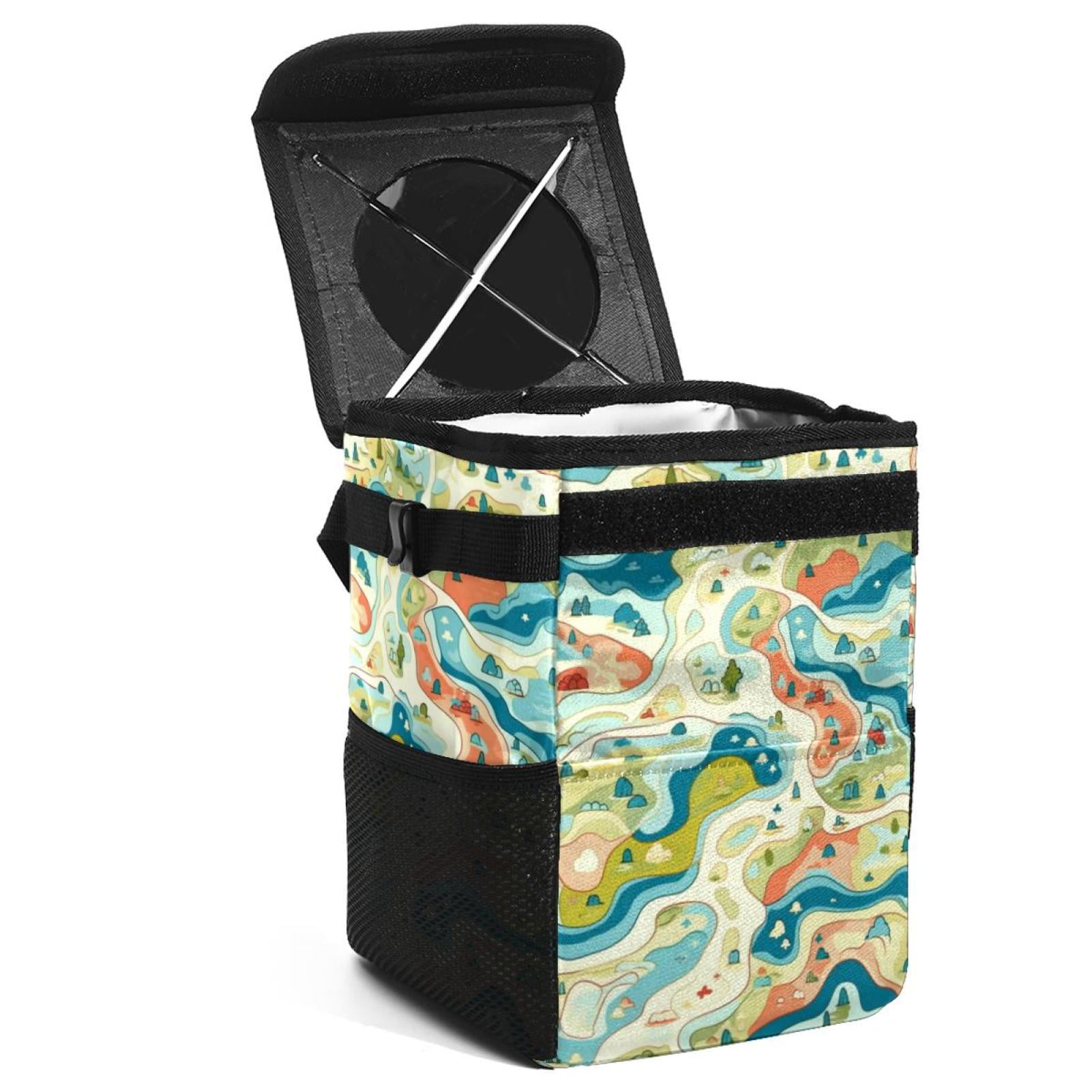 Atlas Mini Trash Can Car Garbage Can Car Trash Can - Foldable with Lid ...