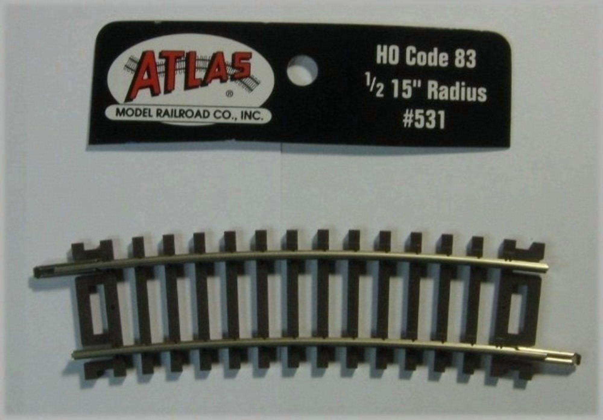 Atlas Model Railroad HO Code 83 15 Radius 1/2 Curve 4 ATL531 HO Track ...