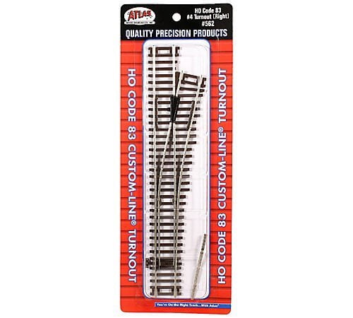 Atlas Model 562 Code 83 #4 Turnout Right HO ATL562 - Walmart.com