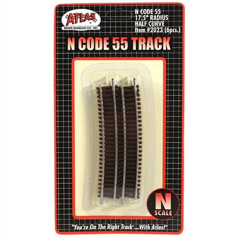 Atlas N Scale Code 55 17.5" Radius 1/2 Curve 6-Pack Model Train Track ...