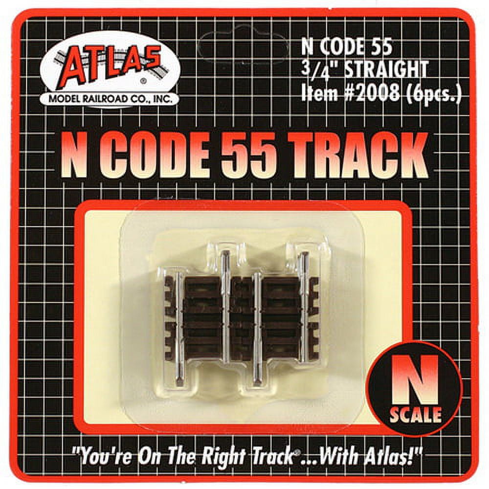Atlas N Scale Code 55 .75" Straight 6-Pack Model Train Track - Walmart.com