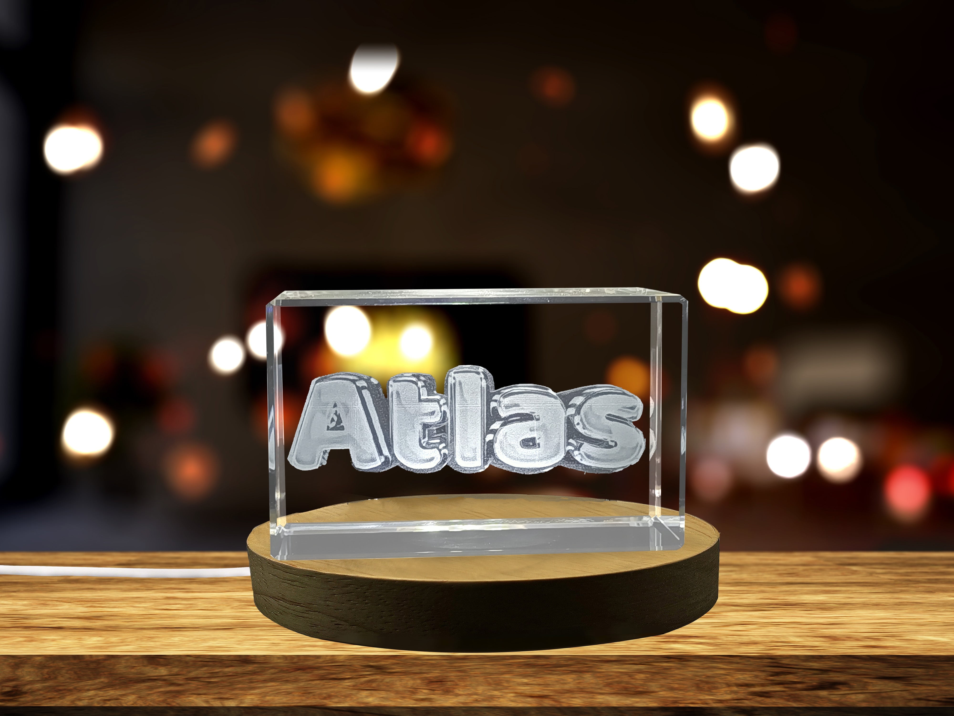 Atlas | Names Art 3D Engraved Crystal - Walmart.com